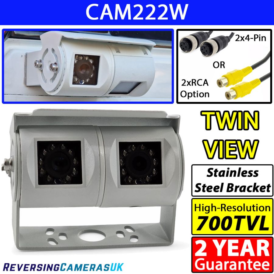 Sony CCD Dual Lens White Motorhome Bracket Reversing & Rear View Camera ...