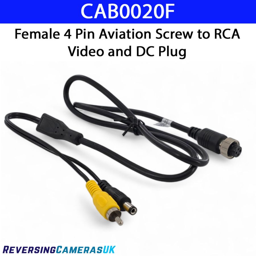 4-Pin Female Screw Aviation to RCA Phono & DC Power Adaptor Cable ...