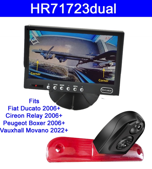 7 Inch colour rear view monitor and dual lens brake light camera for ...