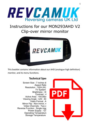 7" AHD High Definition IPS Panel Clip-over Rear View Mirror Monitor 12V ...