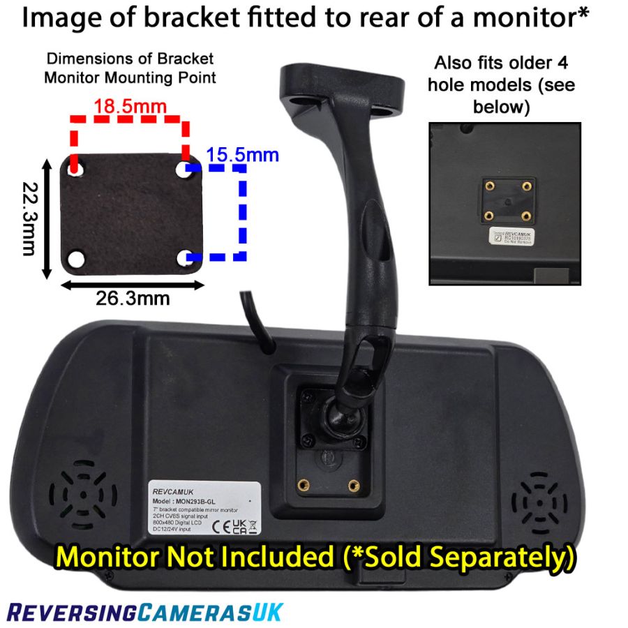 ACCMB6 - Universal Ceiling Mount Bracket for Mirror Monitor - Reversing ...