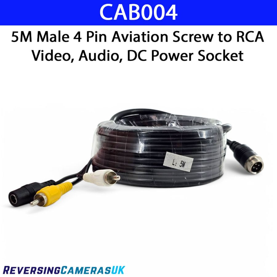 5M 4-Pin to RCA Adaptor for Reversing Cameras – Video, Audio & Power ...