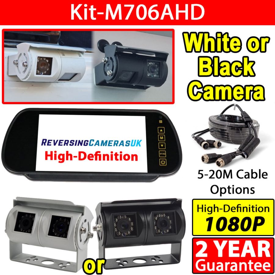 7 inch AHD Clip on mirror monitor and twin lens reversing camera ...