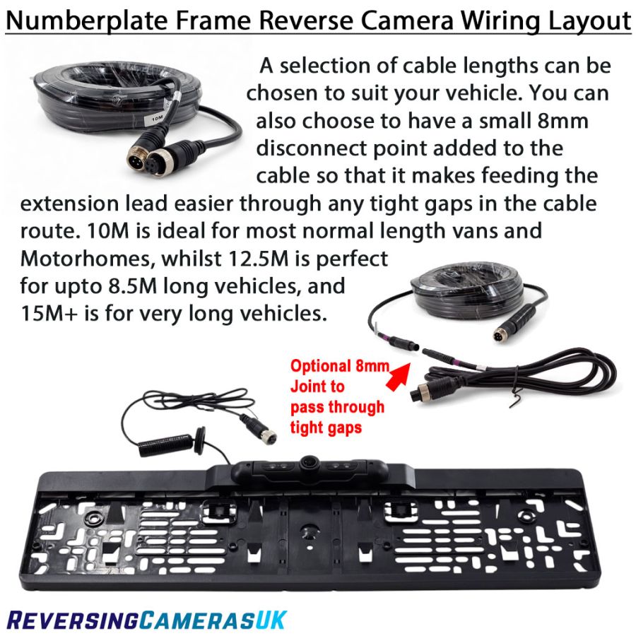 Number Plate Frame Reversing Camera System with 7" Mirror Monitor ...