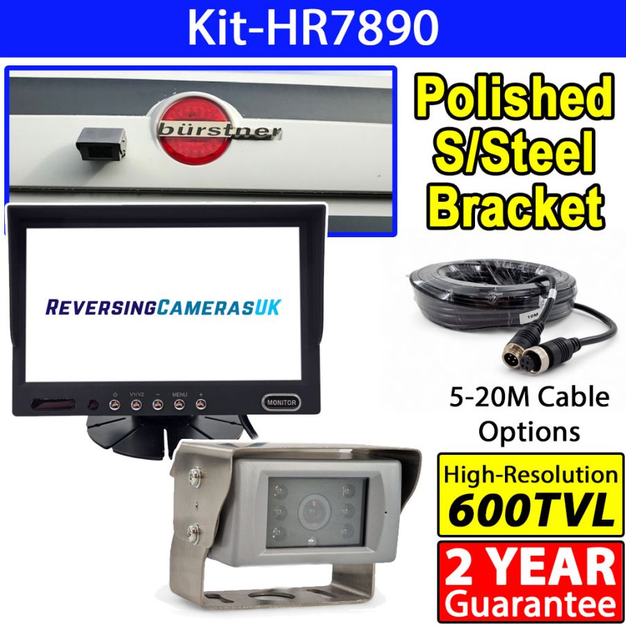 Sharp CCD Polished Stainless Steel Bracket Reversing Camera Kit with 7 ...