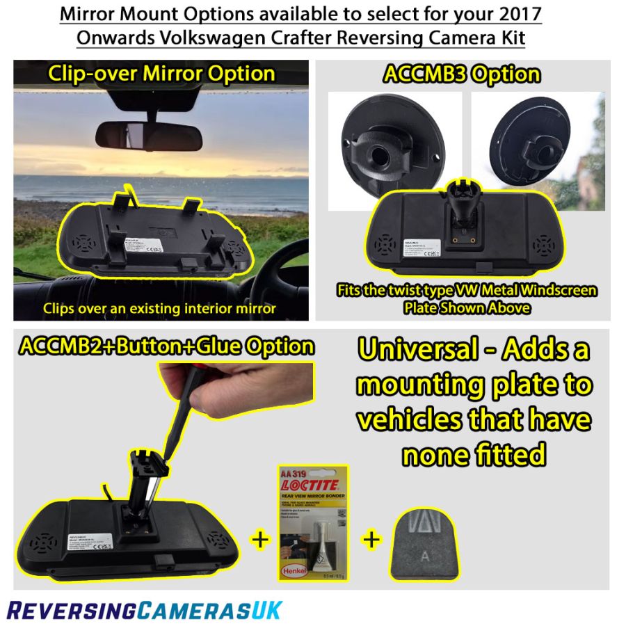 Volkswagen Crafter Brake Light Reversing Camera with 7" Mirror Monitor ...