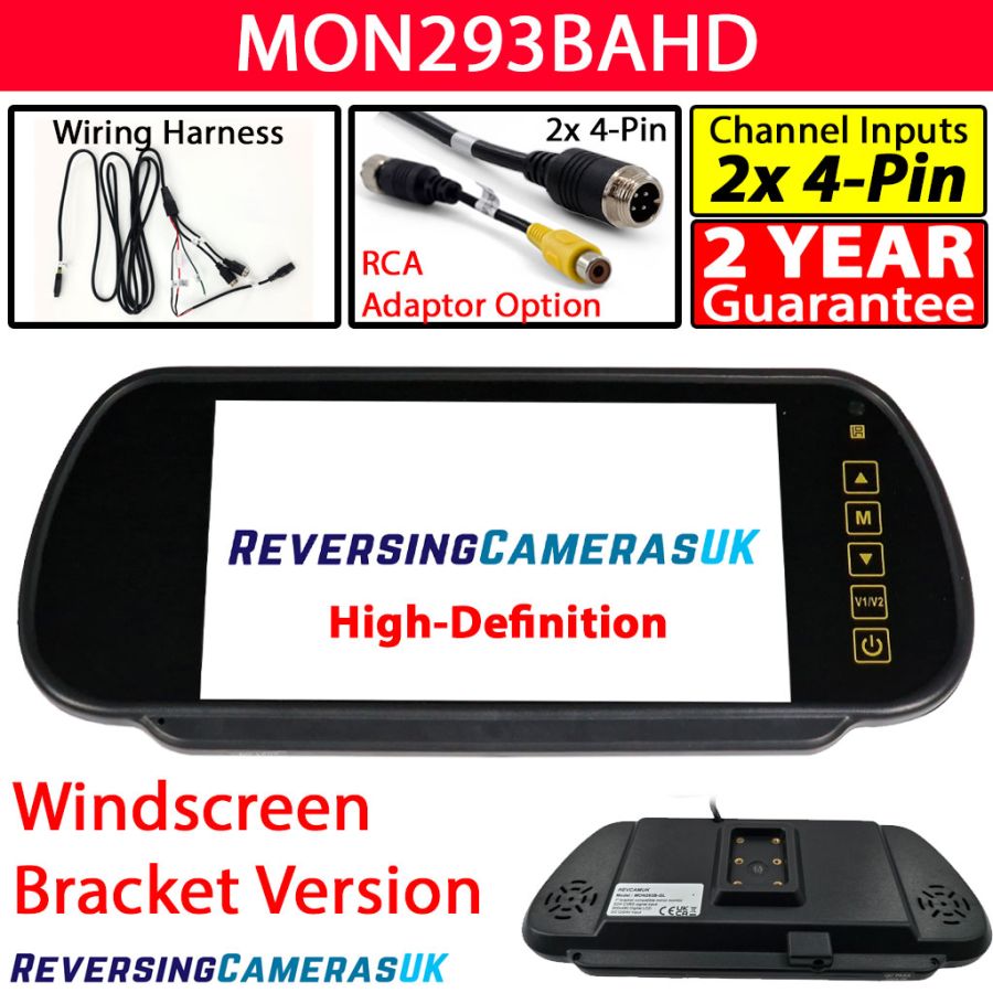 7" AHD High Definition IPS Panel Windscreen Mount Rear View Mirror ...